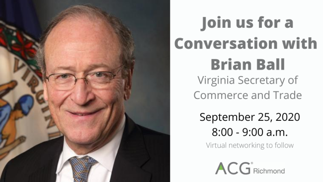 A Conversation with Brian Ball, Virginia Secretary of Commerce and ...