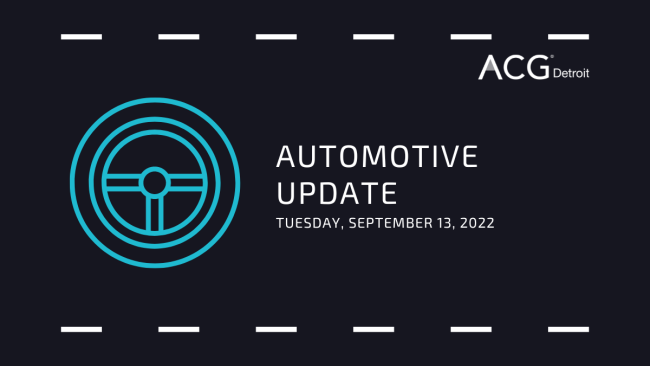 ACG Detroit | Automotive Update - September 2022 | ACG Detroit
