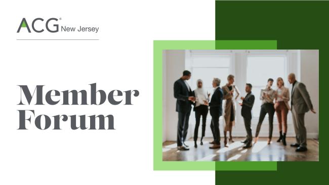 ACG Member Forum Dec. 12, 2024 | ACG New Jersey