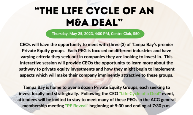 INVITATION ONLY - The Life Cycle of an M&A Deal, C-Suite Forum | ACG ...