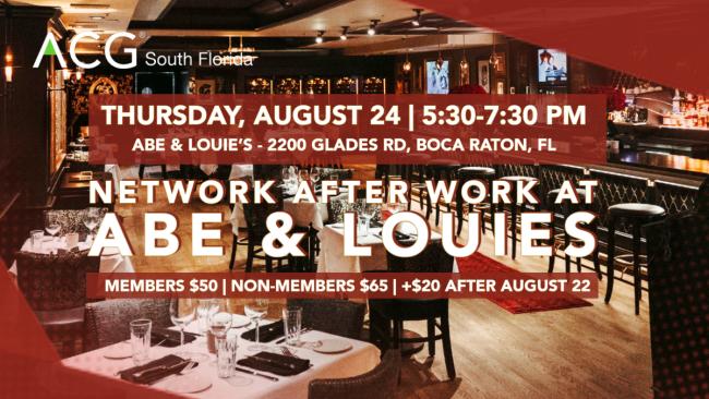 ACG South Florida Mixer at Abe and Louis, Boca Raton | ACG South Florida
