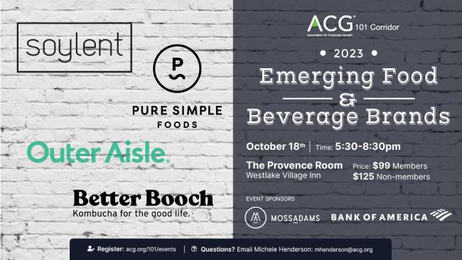 ACG 101 Oct. 2023 Emerging Food & Beverage Brands | ACG 101 Corridor