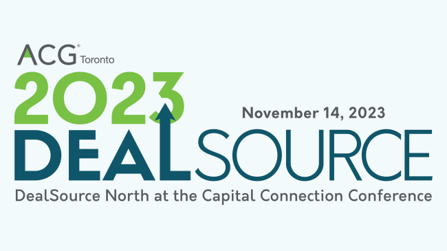 ACG Toronto 2023 DealSource North at Capital Connection | ACG Toronto