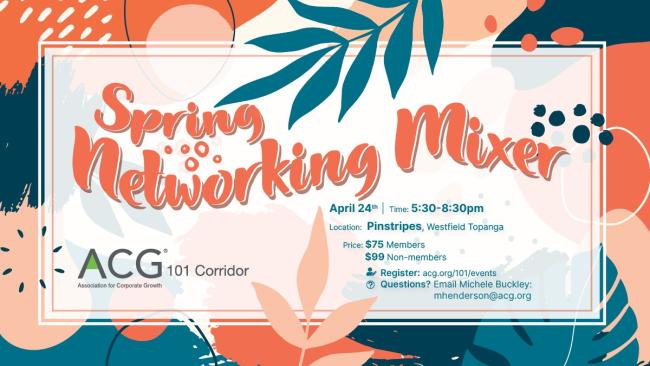 ACG 101 2024 April 24th Spring Networking Mixer | ACG 101 Corridor