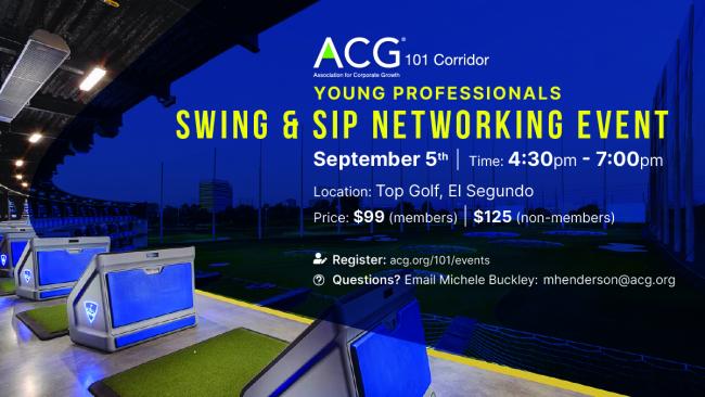 ACG 101 Sept 5th YP Sip & Swing Event | ACG 101 Corridor
