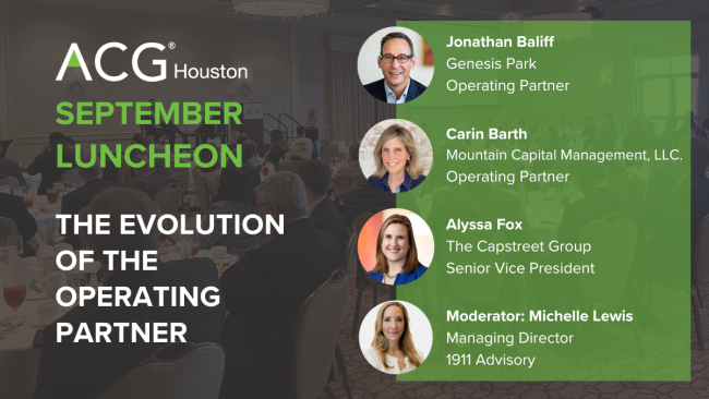 ACG Houston: September Monthly Luncheon | ACG Houston