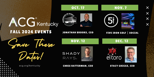 Save the dates for ACG Kentucky's Fall 2024 Events | ACG Kentucky