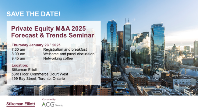 Private Equity M&A 2025 Forecast & Trends Seminar- January 23rd 2025 ...