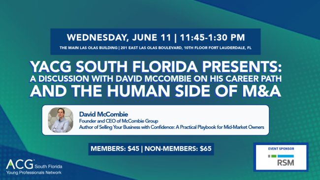 YACG South Florida Presents: A Discussion with David McCombie on his ...