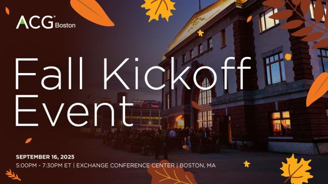 2025 ACG Boston: Fall Kickoff Event | ACG Boston