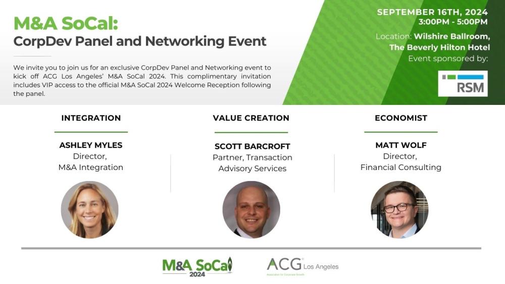 CorpDev Panel and Networking (Invite Only) | ACG Los Angeles