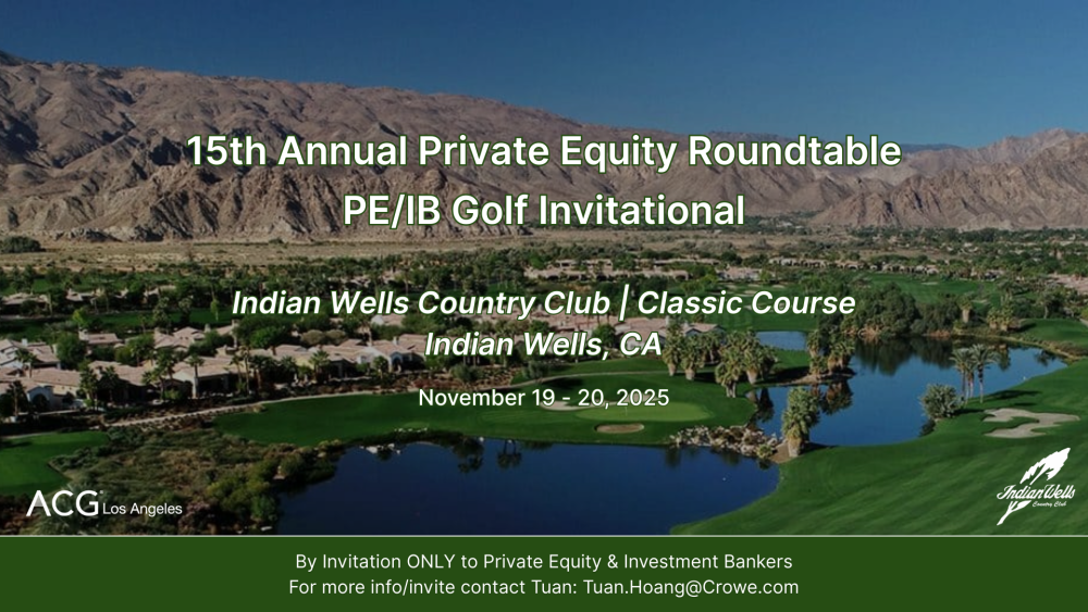 ACG Los Angeles | 15th Annual Private Equity Roundtable Golf ...