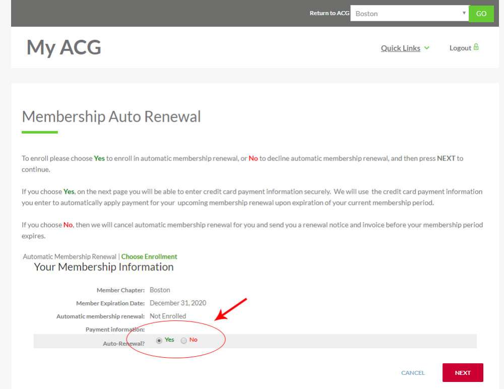 Autorenewal | ACG Boston