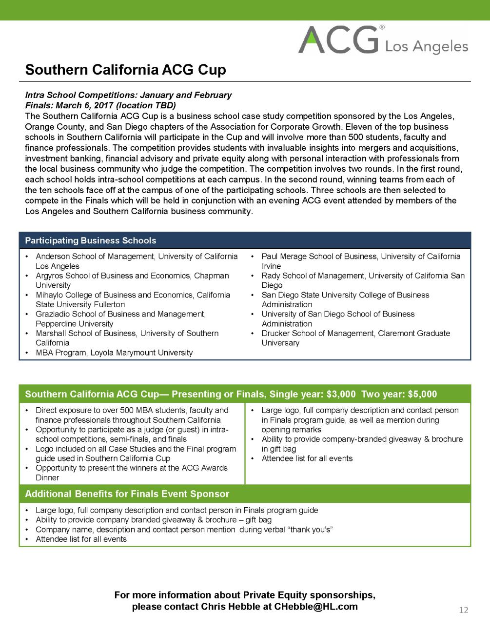 Sponsorship Opportunities | ACG Los Angeles