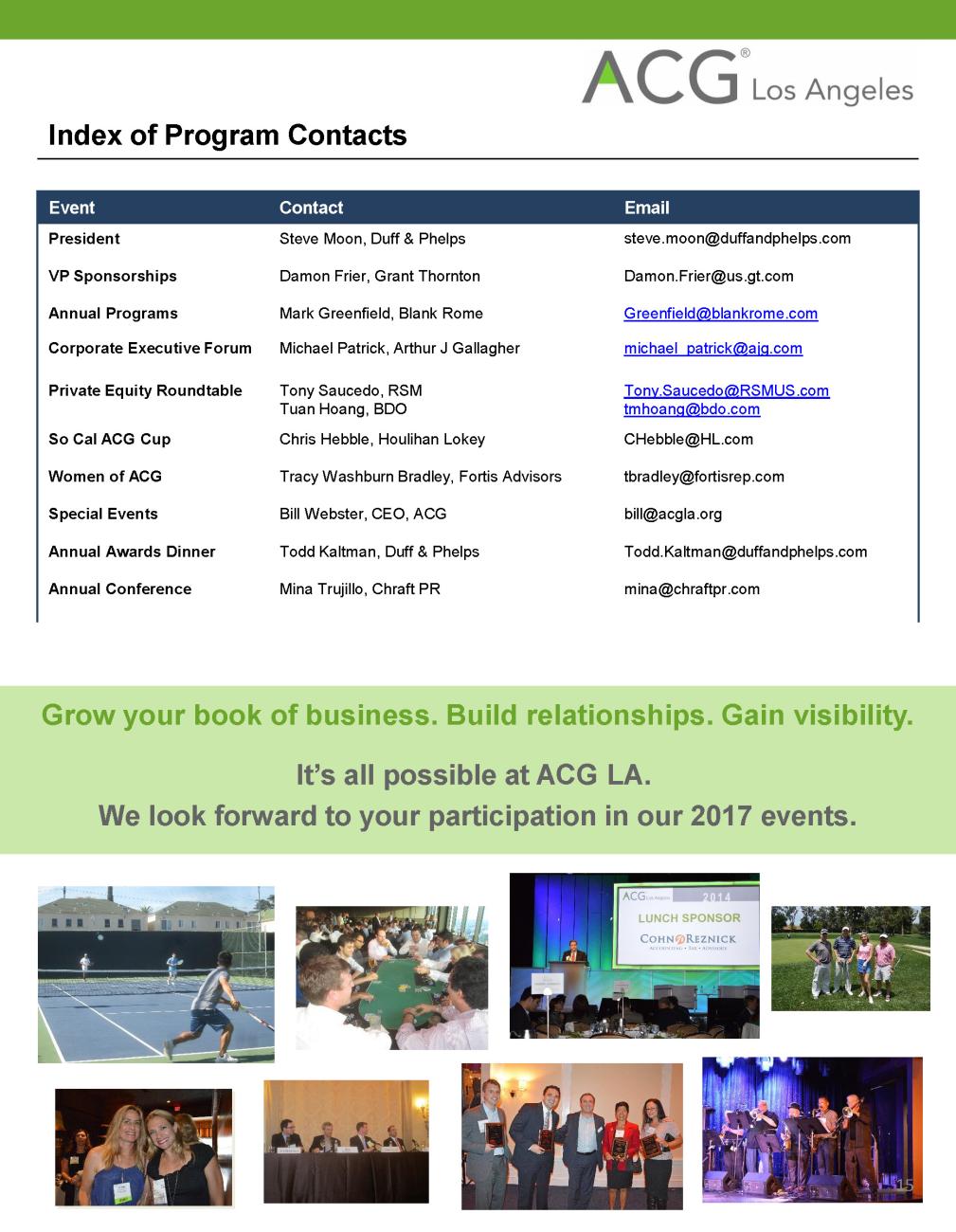 Sponsorship Opportunities | ACG Los Angeles