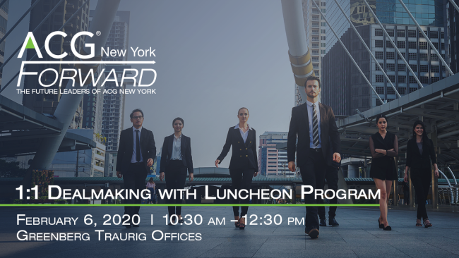ACG NY Forward 1:1 Dealmaking & Luncheon - February 2020 | ACG New York