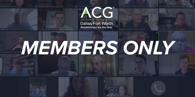 2020 ACG DFW: Members Only - Rapid Networking - October 7 | ACG Dallas ...