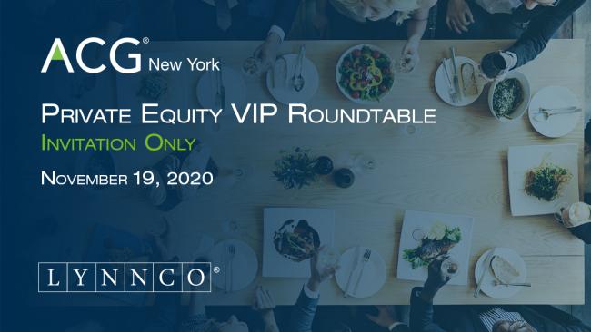 PE Roundtable Dinner Series - Invitation Only - November 2020 | ACG New York
