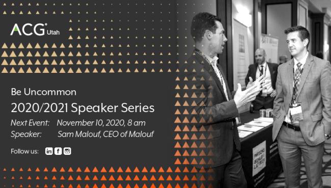 November 10 Speaker Series with Sam Malouf | ACG Utah