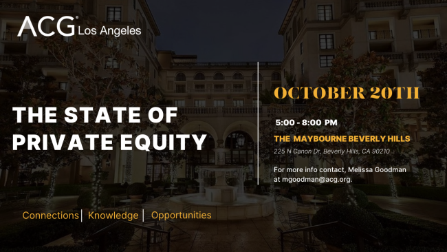 The State of Private Equity | ACG Los Angeles