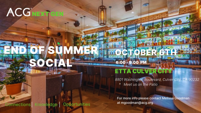 ACG LA NextGEN End of Summer Social | ACG Los Angeles