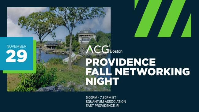 2023 ACG Boston: Providence Fall Networking Night | ACG Boston