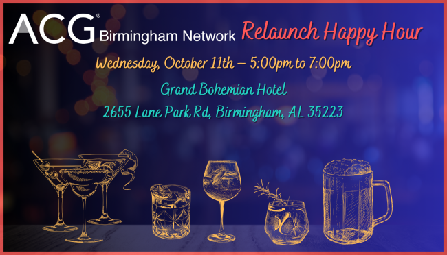 Birmingham Relaunch Happy Hour | ACG Birmingham Network