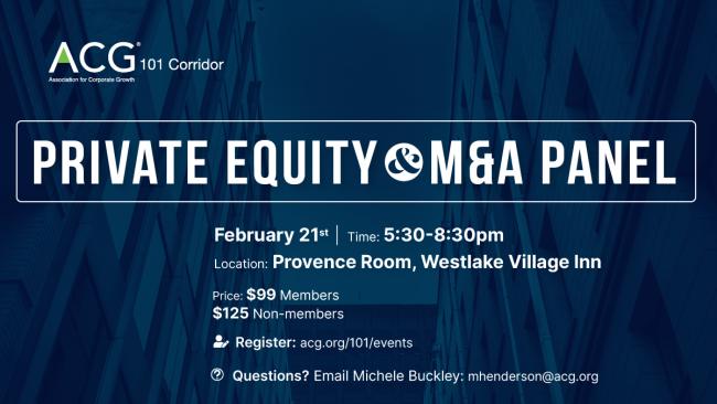 ACG 101 2024 Feb 21st Private Equity and M&A Panel | ACG 101 Corridor