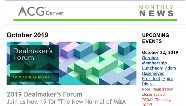 October 2019 News | ACG Denver