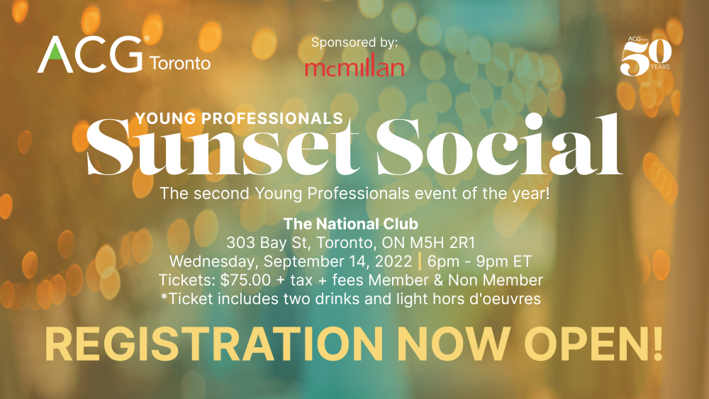 ACG Toronto | Young Professionals Sunset Social | ACG Toronto