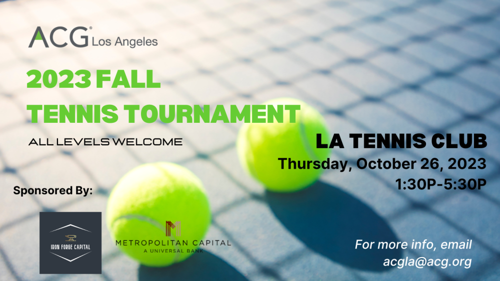 2023 ACG LA Fall Tennis Tournament | ACG Los Angeles